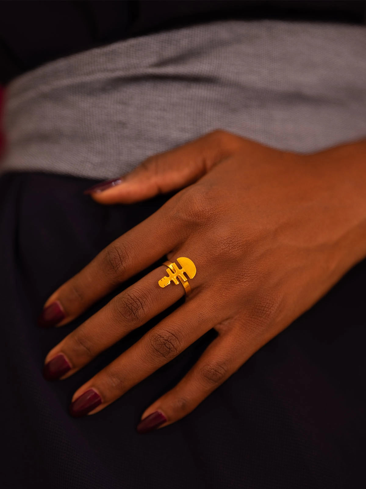 Ring - KORA bronze and silver adjustable ring from Senegal